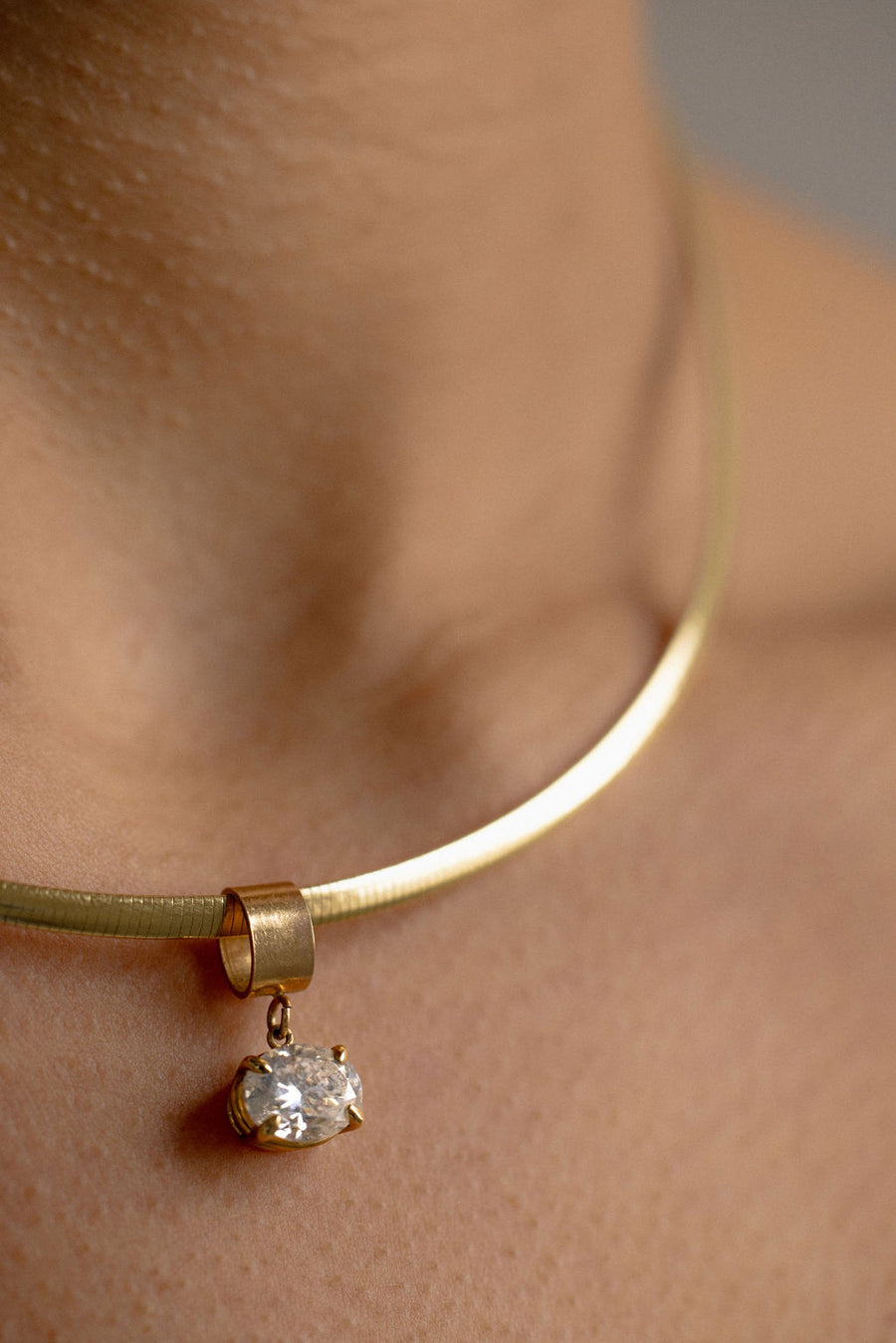 Reversible Omega Necklace | East-West Oval Pendant – June Rings