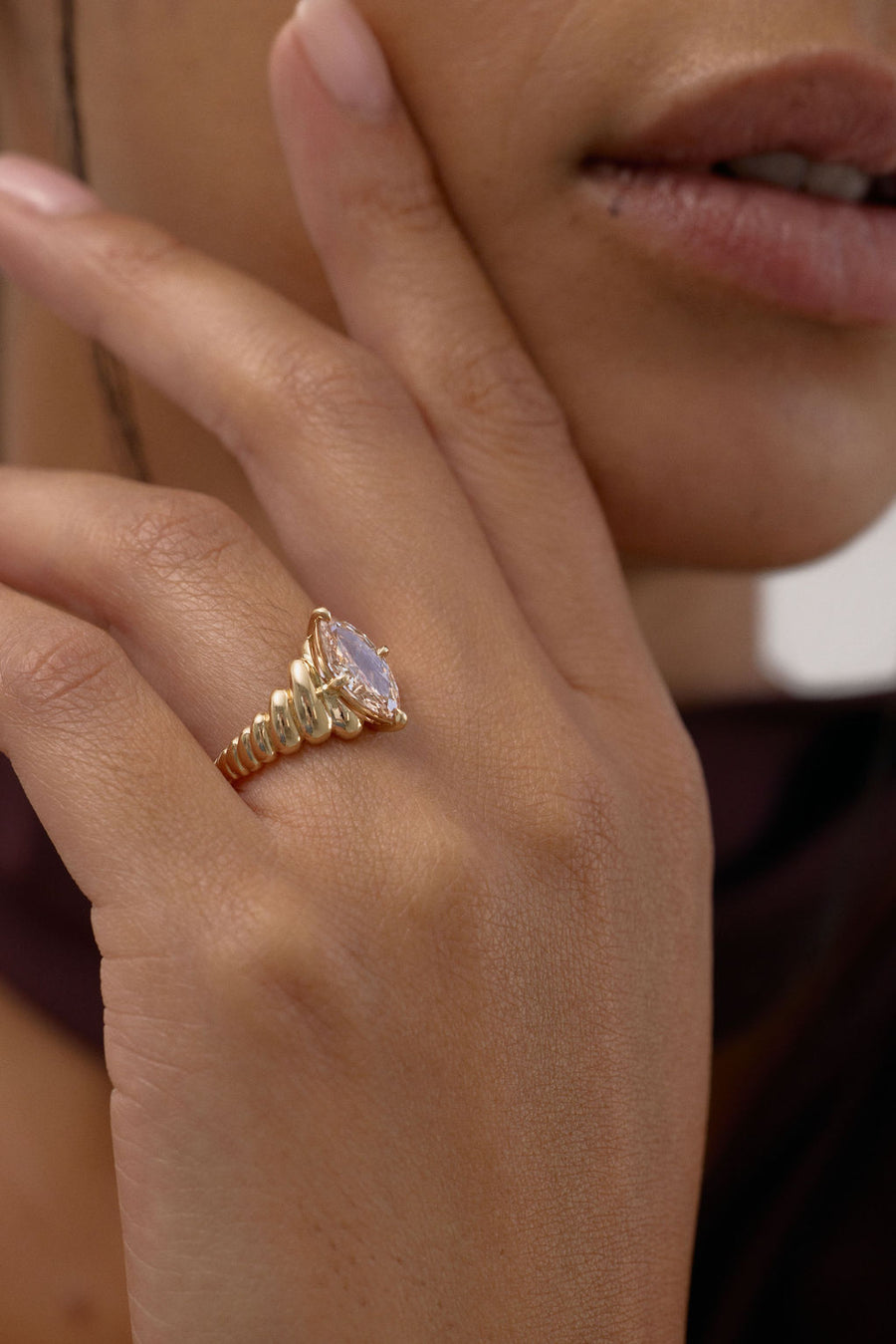 Weave | Rose Cut Champagne Marquise – June Rings