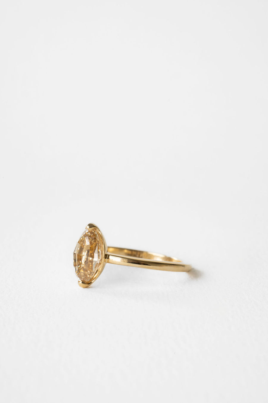 Champagne Step-Cut Marquise Solitaire | OAK – June Rings